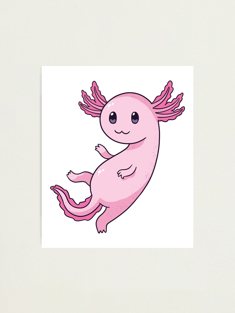 Lámina fotográfica « Arte lindo del ajolote rosado de Kawaii» de ...