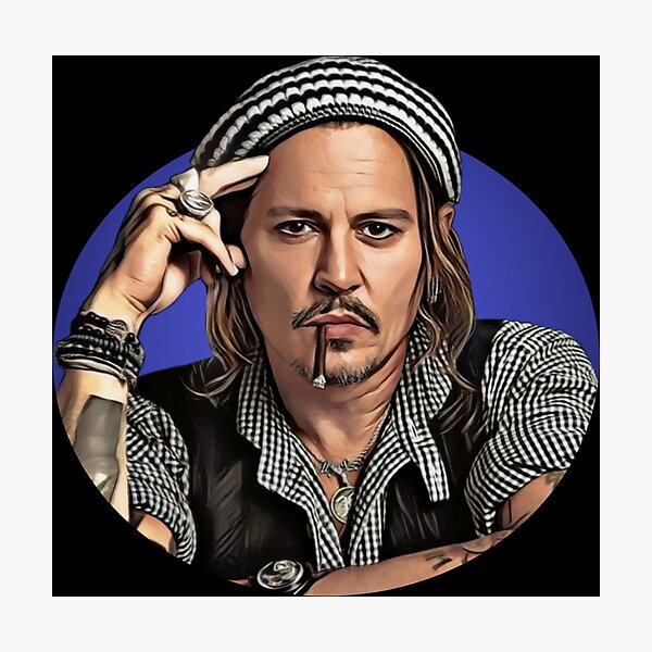 "Johnny Depp Cartoon" Photographic Print for Sale by CartoonStarsStd ...
