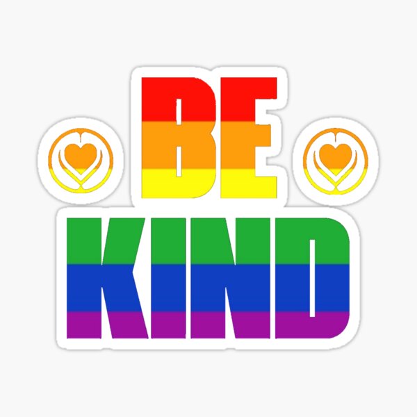 "Rainbow queer pride flag Be Kind" Sticker for Sale by AlertStore ...