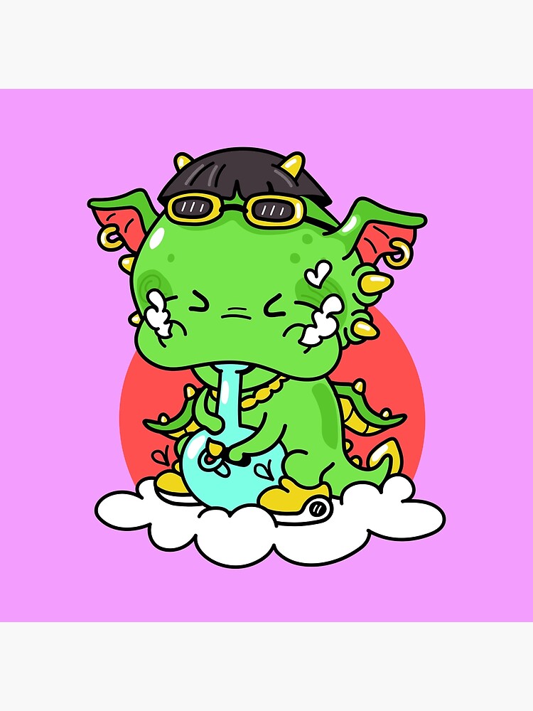 "Puffy the Dragon - magical weed smoking dragon" Poster for Sale by ...
