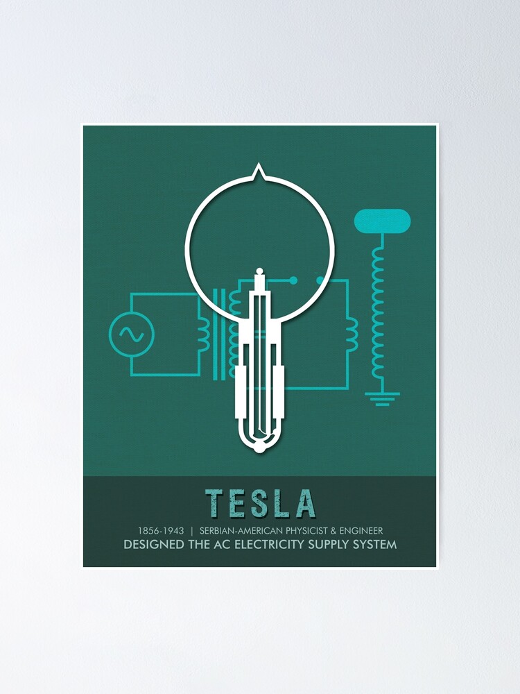 "Science Posters - Nikola Tesla - Physicist, Engineer" Poster by ...