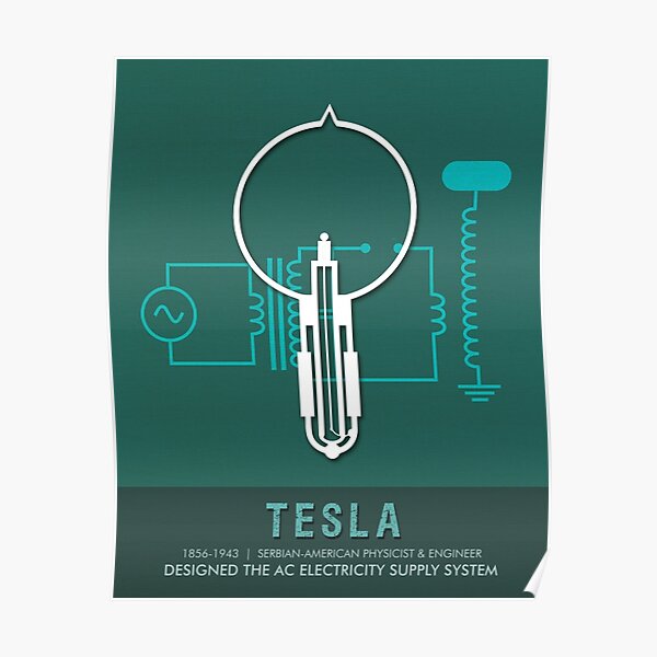 "Science Posters - Nikola Tesla - Physicist, Engineer" Poster by ...