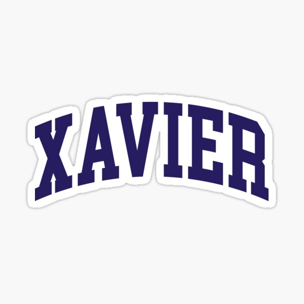 "xavier - college font curved " Sticker for Sale by scollegestuff ...