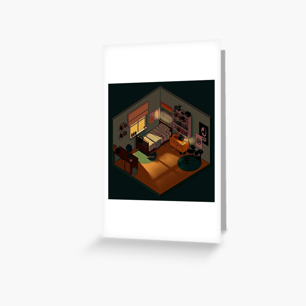 "Charlie Spring - Heartstopper - isometric bedroom" Greeting Card by ...