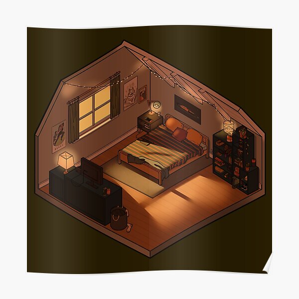 "Nick Nelson - Heartstopper - isometric bedroom" Poster for Sale by ...