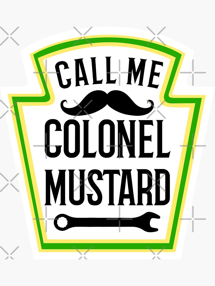 "Colonel Mustard Costume" Sticker for Sale by weirdrelatives | Redbubble