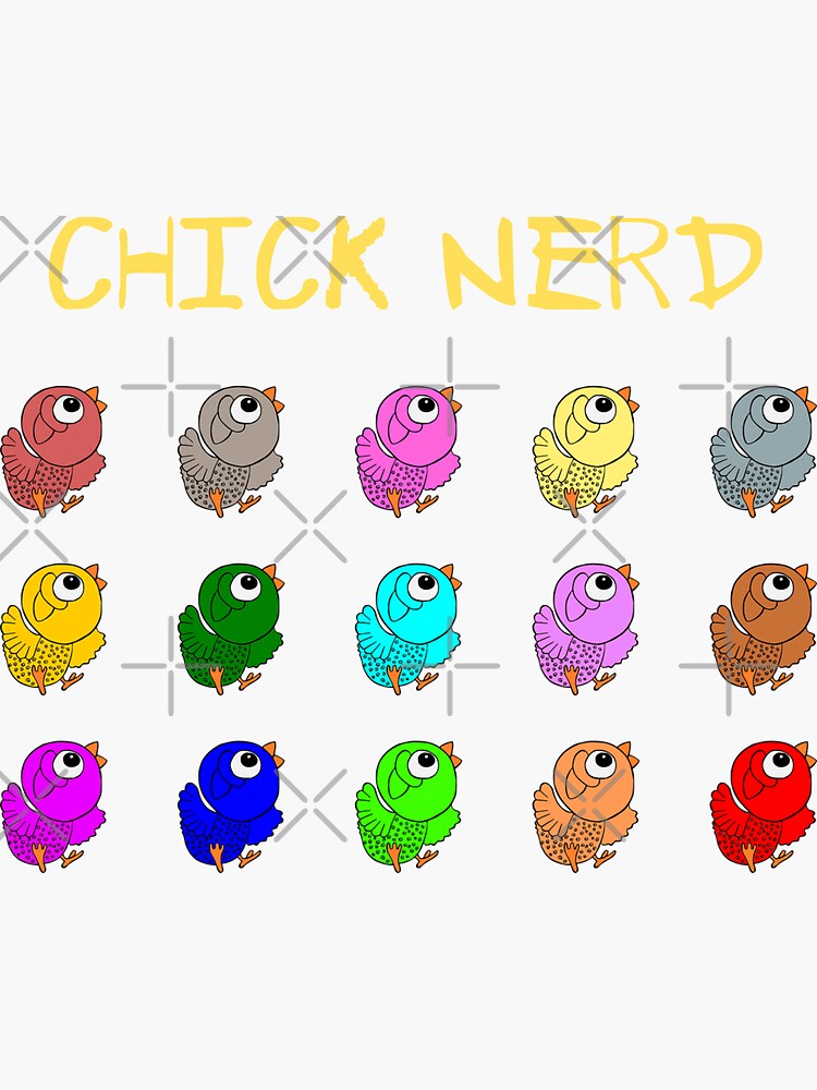 "Watercolor Cartoon Chicken Nerd" Sticker for Sale by joseech | Redbubble
