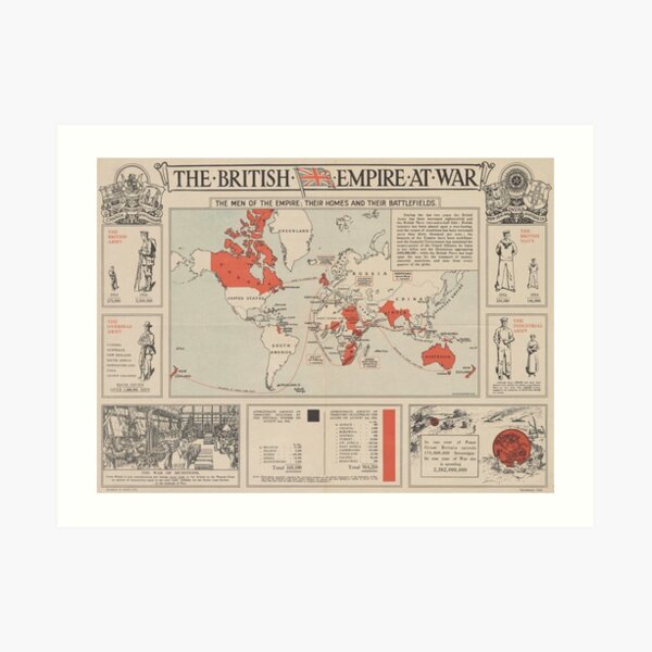 "Vintage British Empire World Map 1916" Art Print for Sale by ...