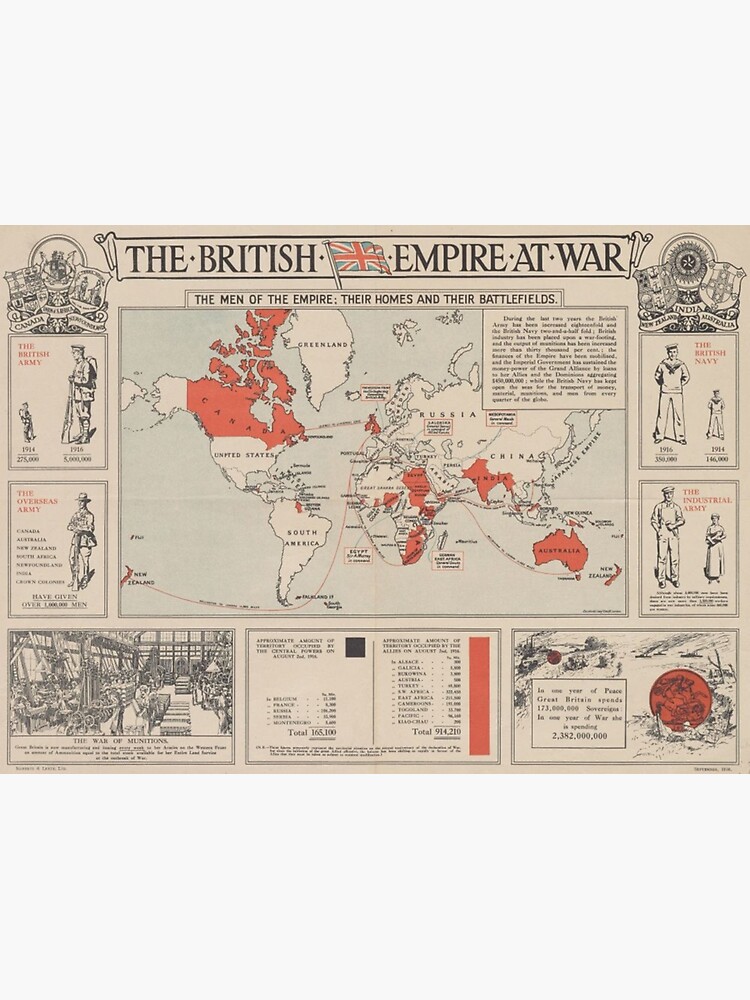 "Vintage British Empire World Map 1916" Sticker for Sale by ...