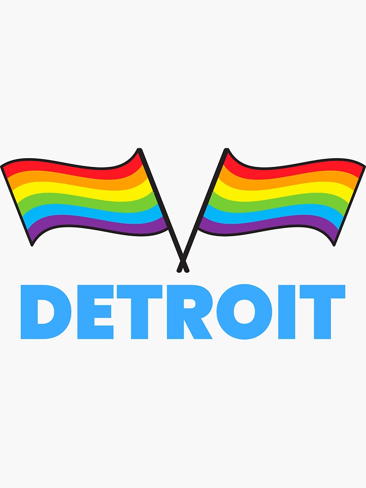 "Pride DETROIT Michigan LGBTQ+ Gay Lesbian Art Design" Sticker for Sale ...