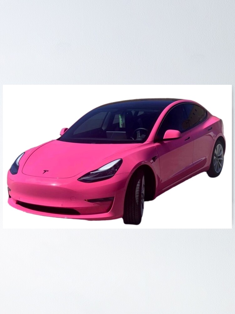 "SEXY Hot Pink Tesla Electric Car" Poster for Sale by WigOutlet | Redbubble