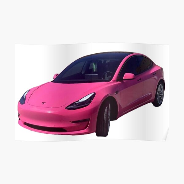 "SEXY Hot Pink Tesla Electric Car" Poster for Sale by WigOutlet | Redbubble