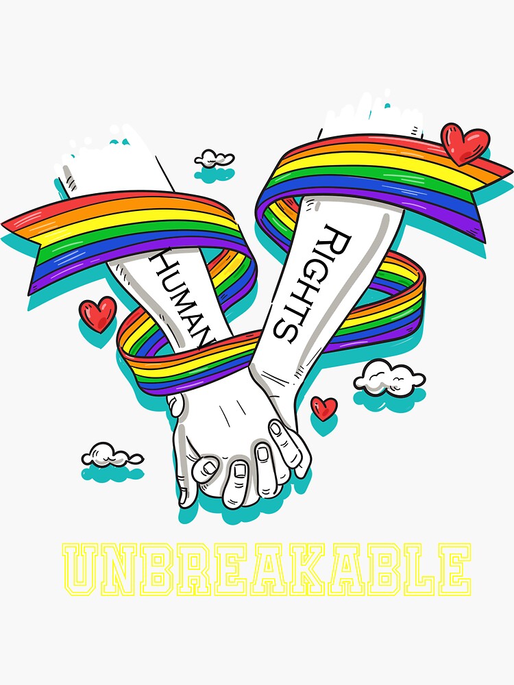 "Human Rights Unbreakable" Sticker for Sale by cute-face | Redbubble