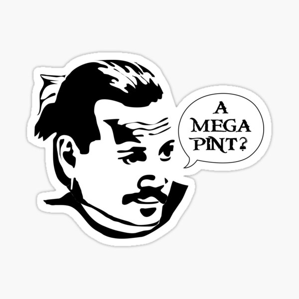 "A Mega Pint? - Johnny Depp" Sticker for Sale by SkylineStar | Redbubble