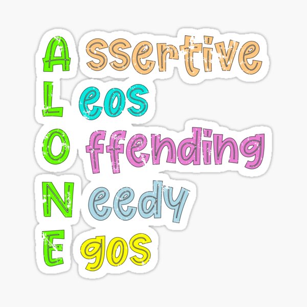 Pegatina «SOLO (Leos Asertivos Ofendiendo Egos Necesitados)» de ...