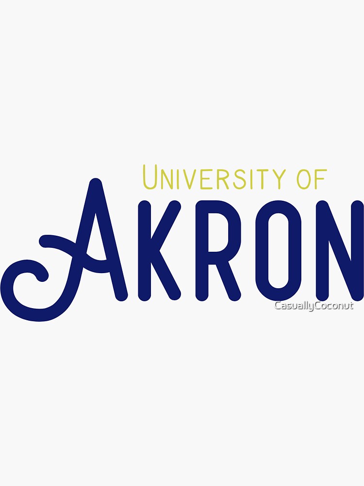 "University of Akron" Sticker for Sale by CasuallyCoconut | Redbubble