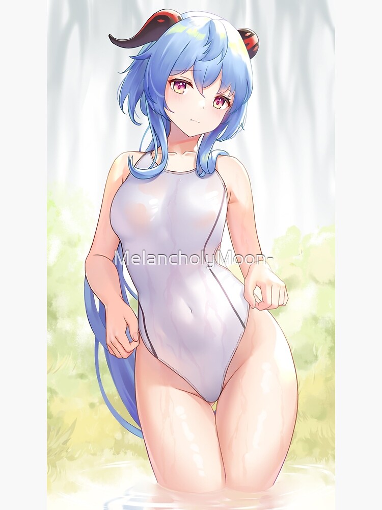 Ganyu In Wet One Piece Swimsuit Genshin Impact Photographic Print For Sale By Melancholymoon
