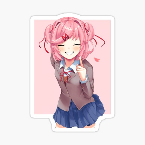 "cute ddlc natsuki doki doki" Sticker for Sale by Amanda-white | Redbubble
