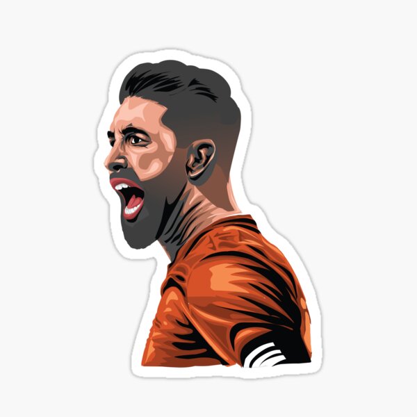 "Sergio Ramos Vector Art" Sticker for Sale by Deura | Redbubble