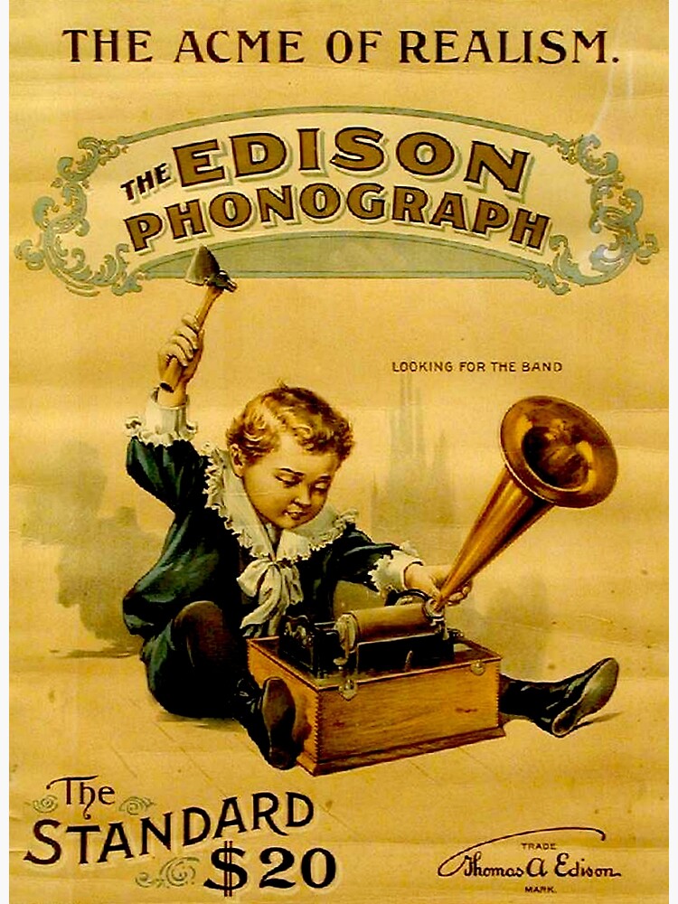 "EDISON PHONOGRAPH; Vintage Pictorial Advertising Print" Poster for ...