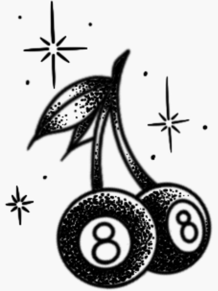 "Cherry 8 Ball" Sticker for Sale by Bmoyoo | Redbubble