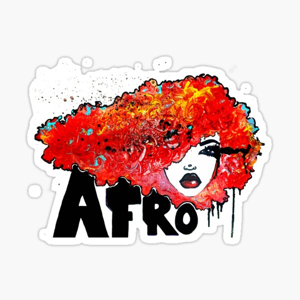 "Afro Word Art Big Hair Typography Afro Hair " Sticker by ...
