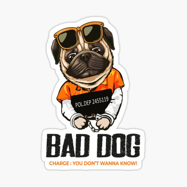 "Bad dog" Sticker for Sale by appliedarts | Redbubble