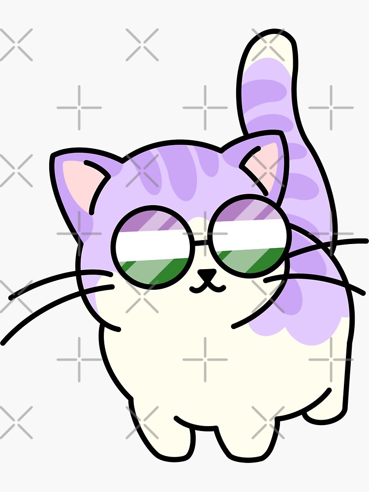 "Genderqueer Cat with Glasses" Sticker for Sale by PeelofALifeTime ...