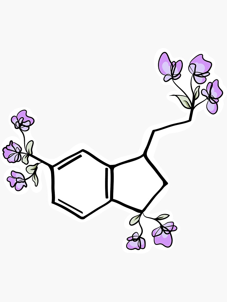 "purple - serotonin molecule chemistry organic flower floral cherry ...