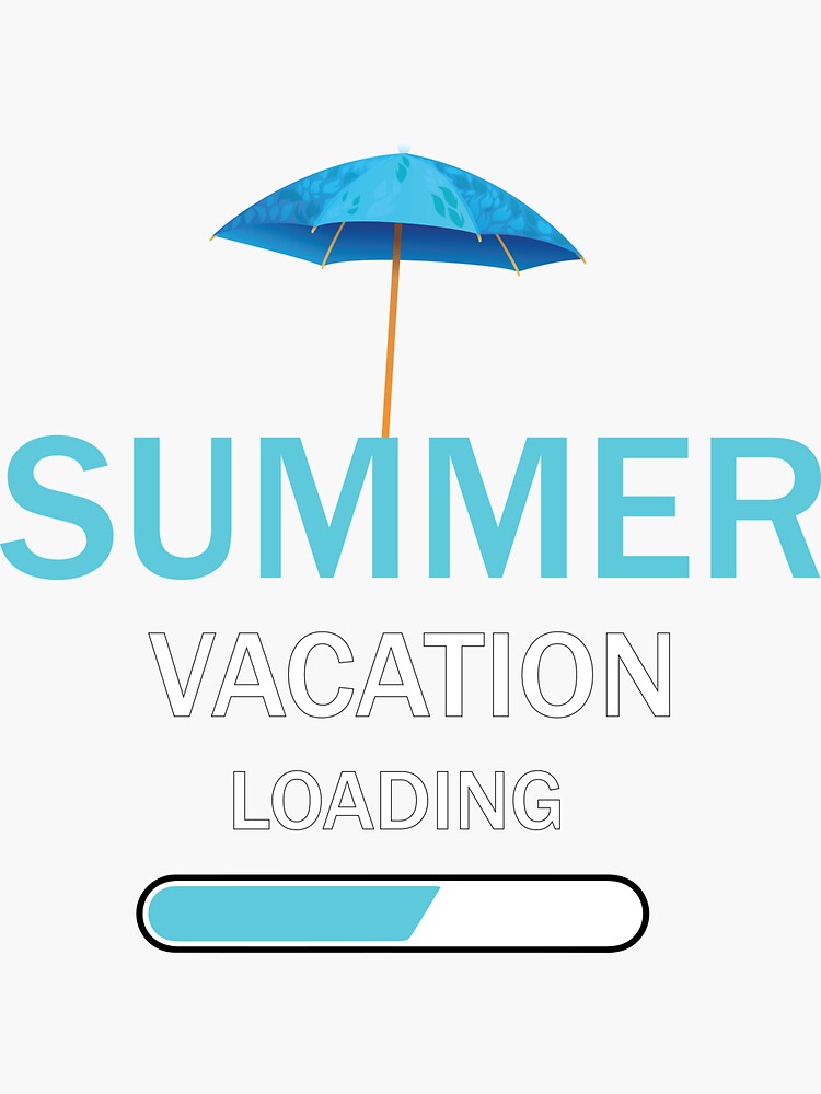 "summer vacation loading (black and white color)" Sticker for Sale by ...