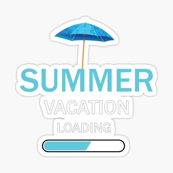 "summer vacation loading (black and white color)" Sticker for Sale by ...