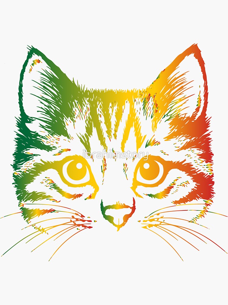 "Cute cat Juneteenth Cool Black History African America Flag" Sticker ...