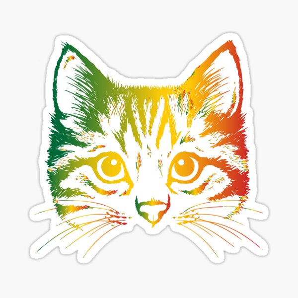 "Cute cat Juneteenth Cool Black History African America Flag" Sticker ...