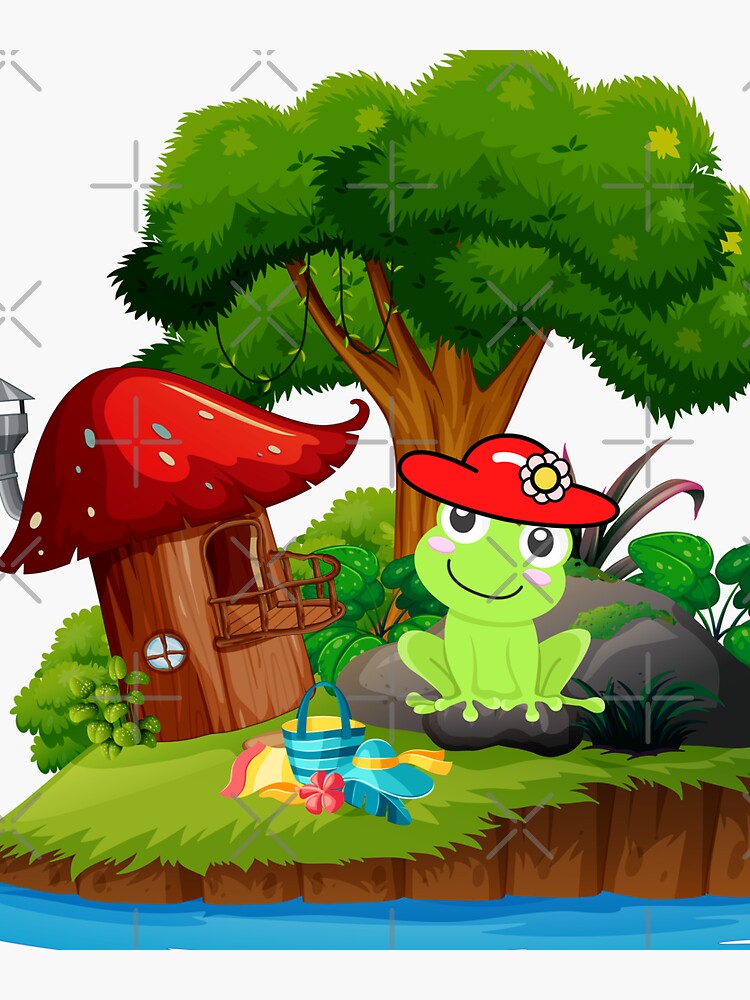 "Frog on Vacation" Sticker for Sale by TeamJoks | Redbubble