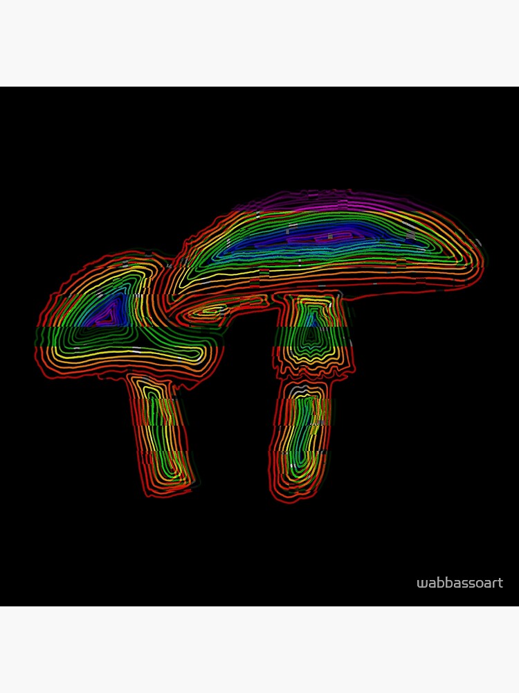 Rainbow Trippy Glitch Mushrooms Poster For Sale By Wabbassoart