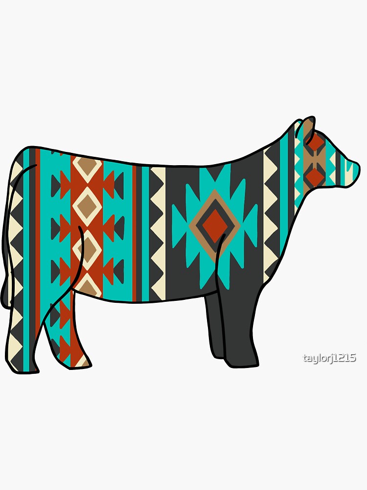 "Aztec Cow" Sticker for Sale by taylorj1215 | Redbubble