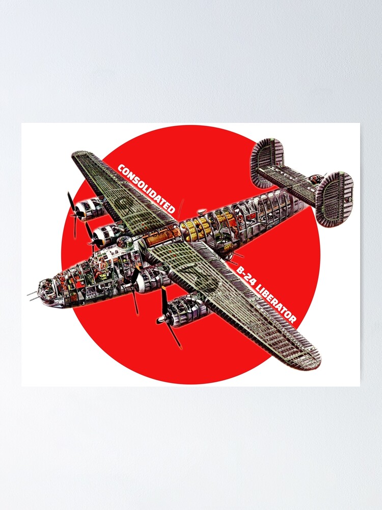 "WW2 Aircraft Consolidated B-24 Liberator Bomber" Poster for Sale by ...