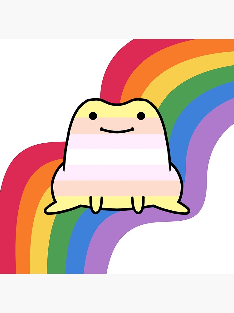"Pangender Frog on a Rainbow Road" Poster for Sale by saxophoneliz ...