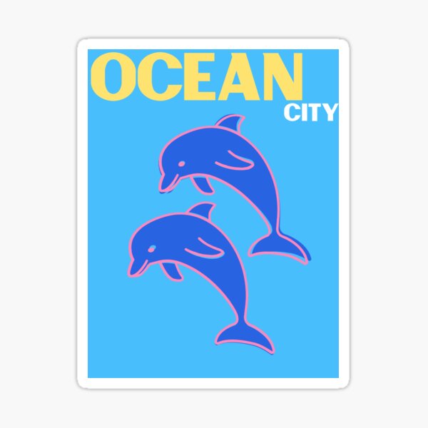 "OCEAN CITY" Sticker for Sale by juliasantos5 | Redbubble