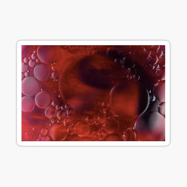 "Oil and Water in Red" Sticker for Sale by CreatedBySarahJ | Redbubble