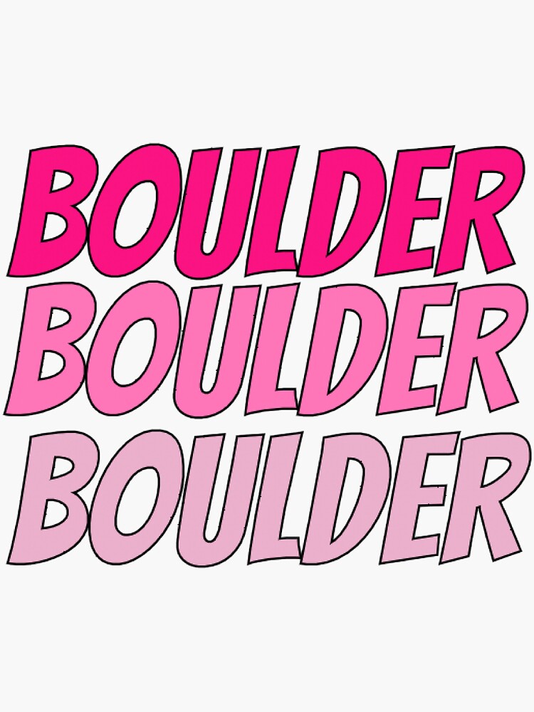 "BOULDER pink aesthetic design " Sticker for Sale by alykate2004 ...