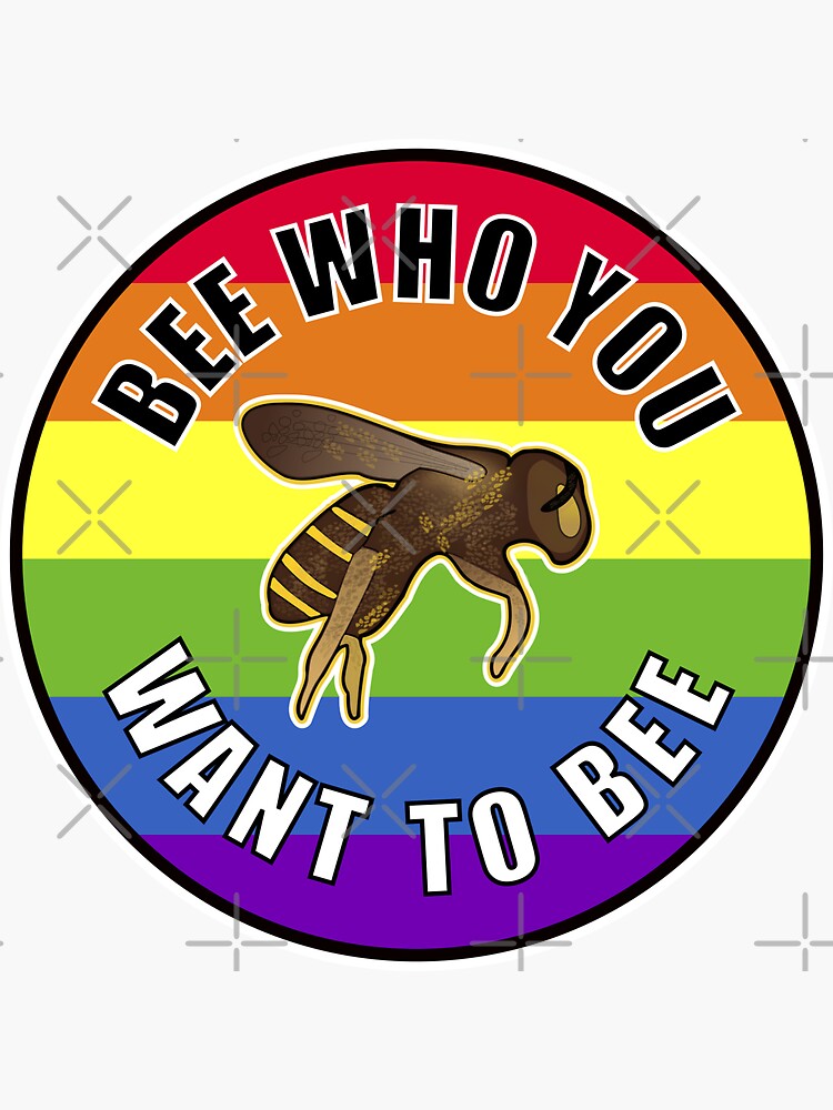 "LGBTQ Pride Bee Who You Want To Bee Gay Lesbian Bi Trans" Sticker for ...