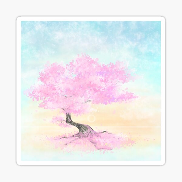 "Sakura Cherry Blossom Tree" Sticker for Sale by peegebubble | Redbubble
