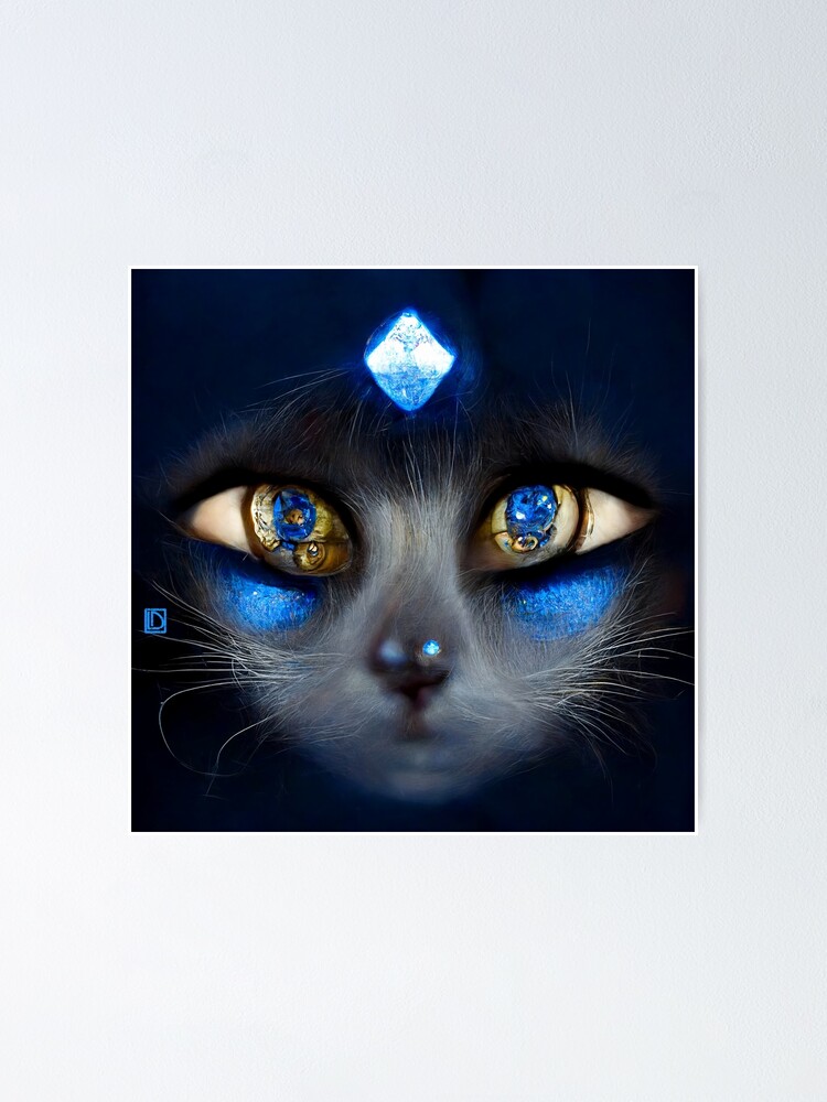 "Sapphire Crystal Kitty #1" Poster for Sale by luscious-dreams | Redbubble