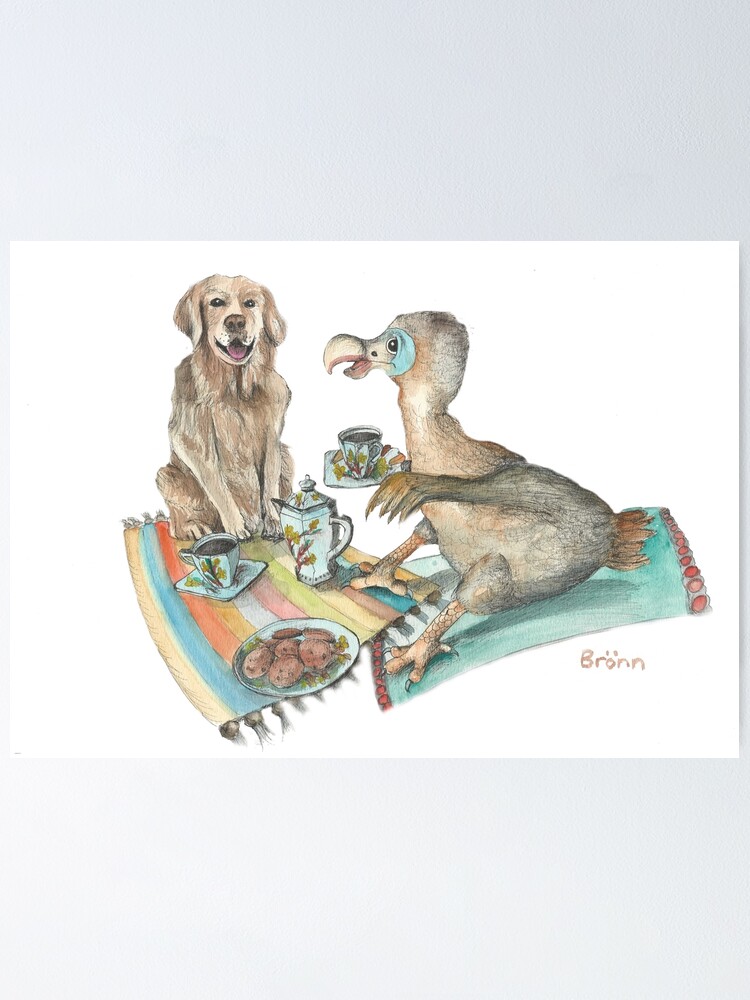 "Dodo and Dog Tea Party" Poster by DodoGallery | Redbubble