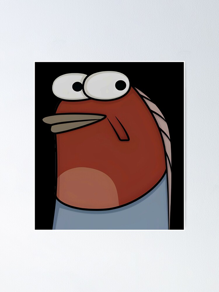 "SpongeBob red fish stare" Poster for Sale by Keratinx | Redbubble