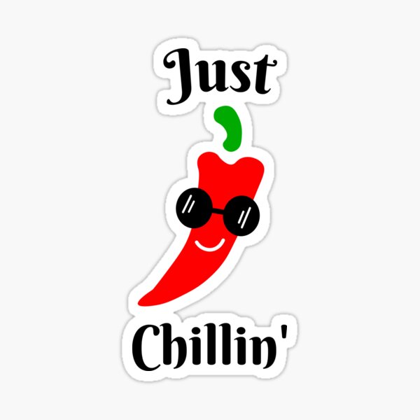 "Just chilling cool funny red hot chilli" Sticker for Sale by ...