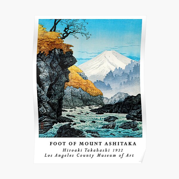 Póster « Hiroaki Takahashi Xilografía japonesa del pie del monte ...