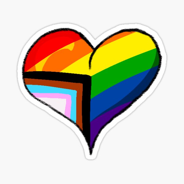"Progressive Pride Heart" Sticker for Sale by GlitxhBean | Redbubble