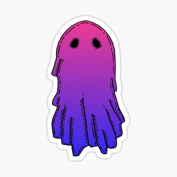 "Bisexual Pride Doodle Ghost" Sticker for Sale by mothofthemist | Redbubble